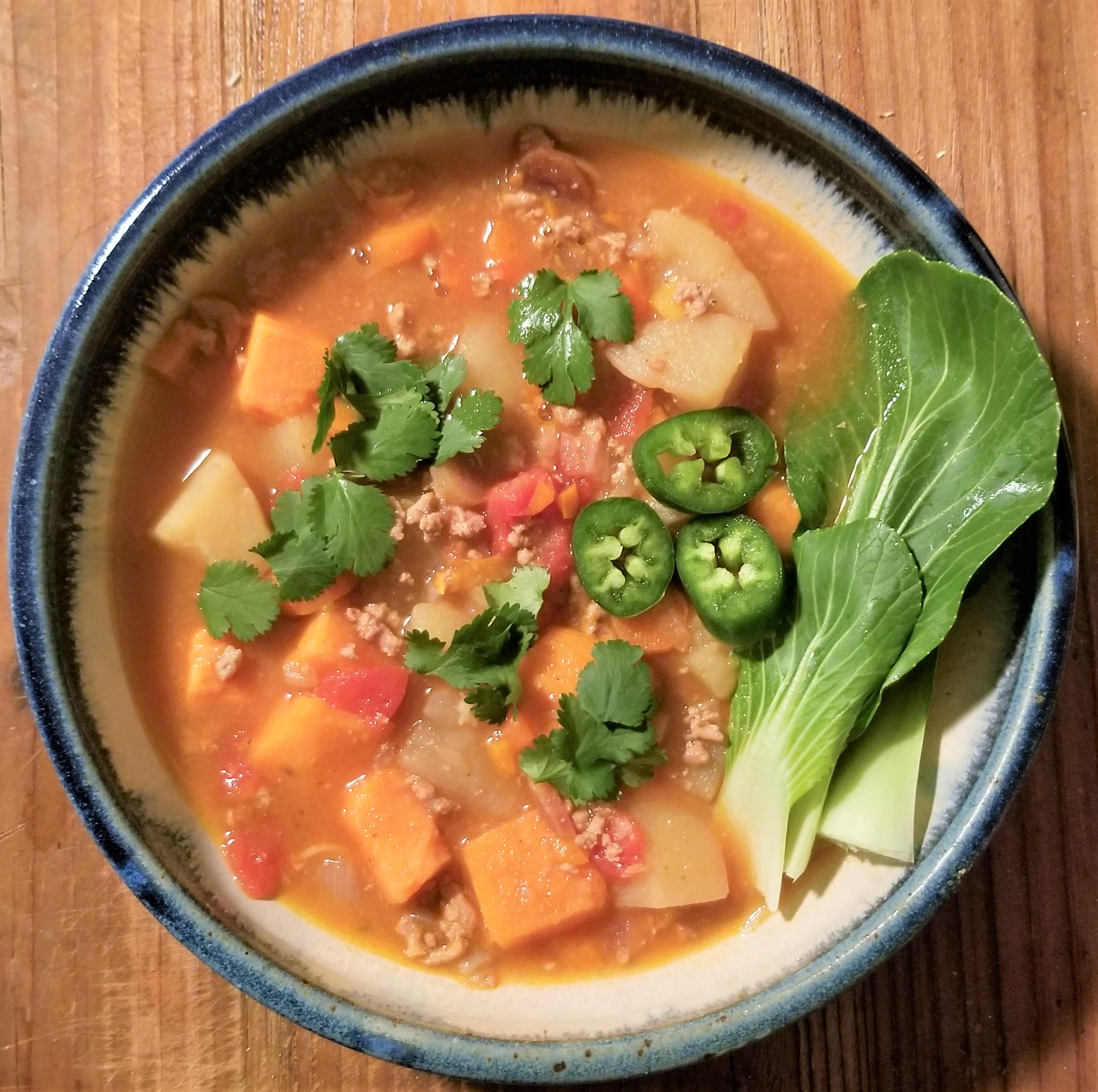 Coconut Curry Turkey and Potato Stew – With A Glass Of Wine